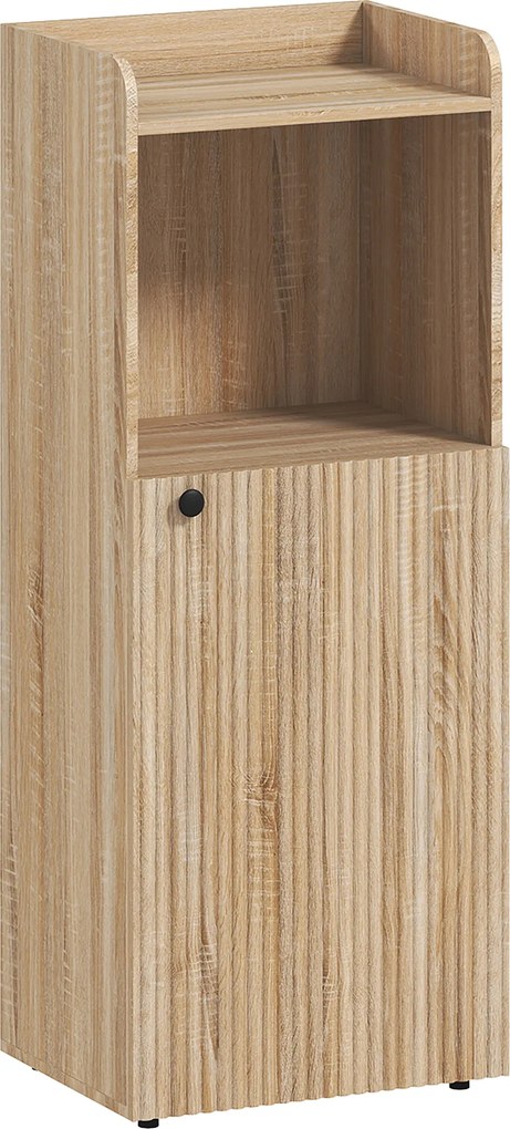 HOMCOM koupelnová skříňka, úzký 4patrový úložný nábytek, skříňka, otevřená přihrádka, 40 x 31 x 104 cm, žlutý dub