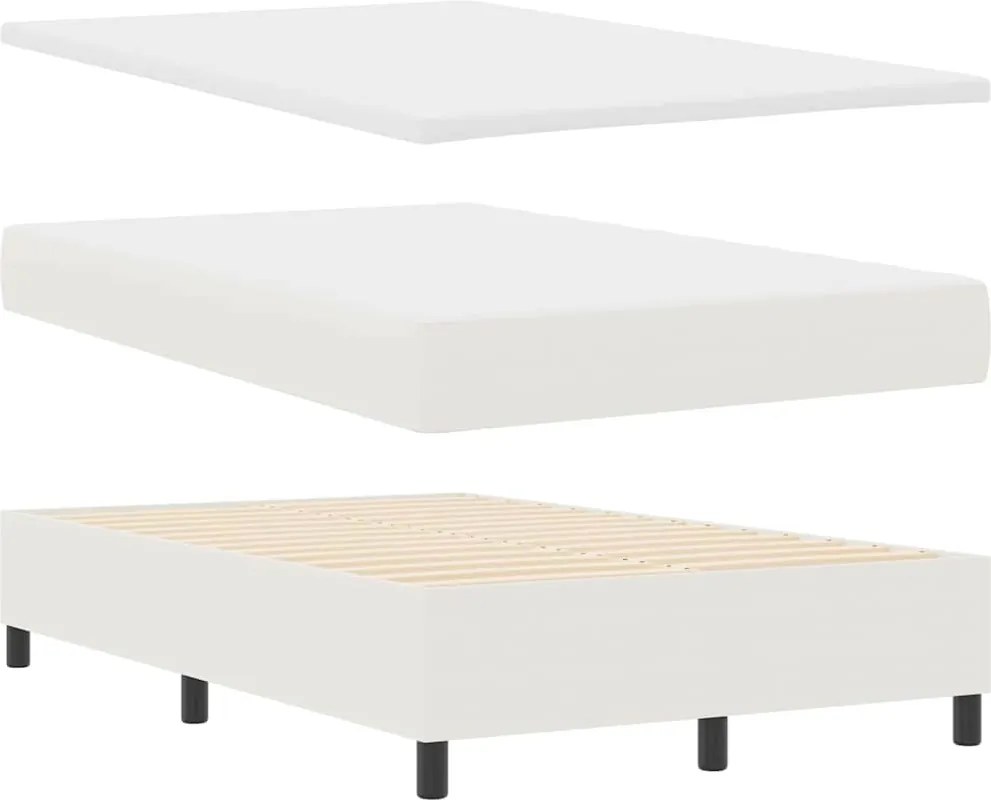 Postel s boxspringem s čelo Krémová a bílá 120 x 190 cm 3337505