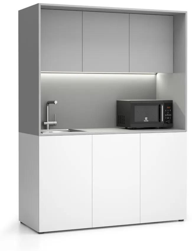 PLAN Kuchyňka NIKA se dřezem a baterií 1481 x 600 x 2000 mm, šedá, levé
