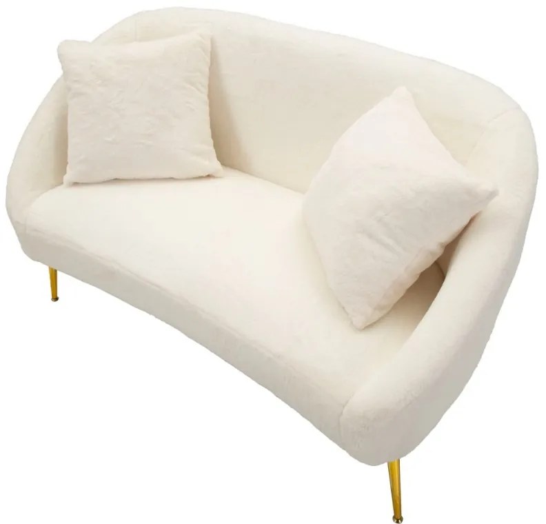Designová pohovka Caerwyn 137 cm bílá / zlatá
