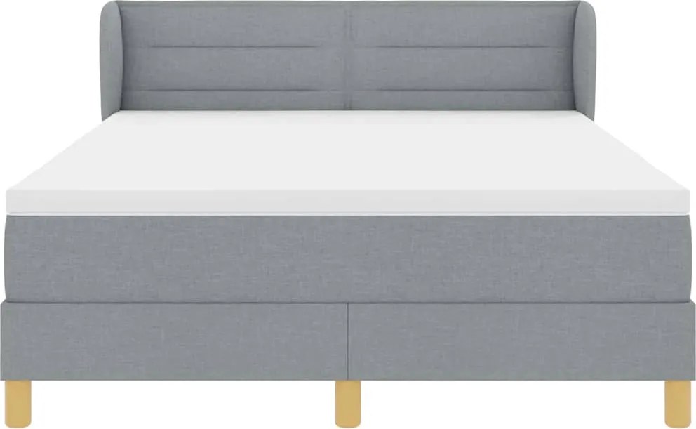 Postel s boxspringem s matrací Světle šedá 140 x 190 cm textil 3340143