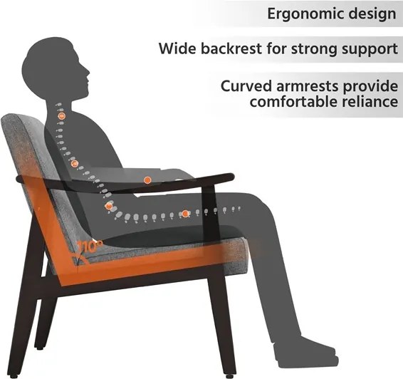 Sada 2 ks – Křeslo Yaheetech – tmavě šedá, polyester (257041935185)