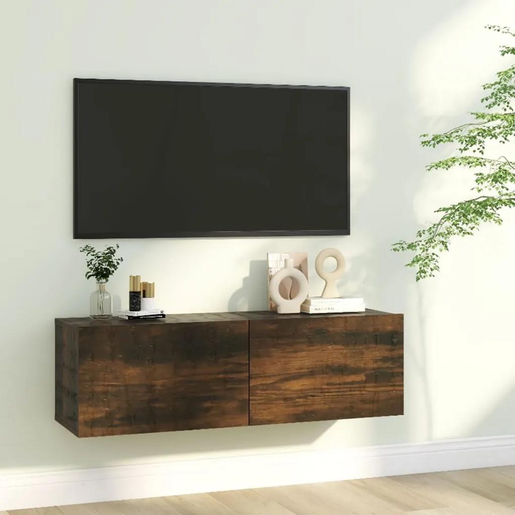 815096 vidaXL Nástěnná TV skříňka kouřový dub 100x30x30 cm kompozitní dřevo