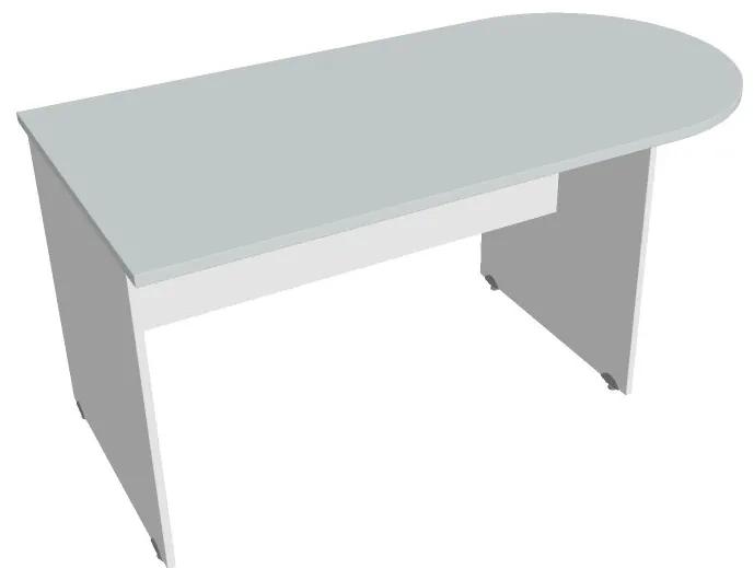 Stůl jednací oblouk 160 cm - Hobis Gate GP 1600 1 Dekor stolové desky: šedá, Dekor lamino podnože: bílá