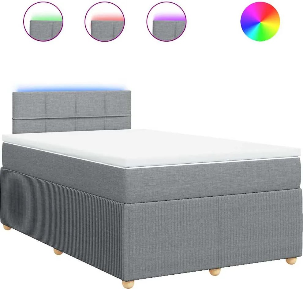 Box spring postel s matrací světle šedá 120x190 cm textil 3289695