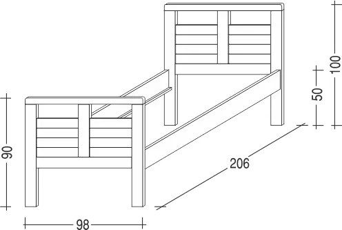 Gazel Theo I pečovatelské lůžko smrk Povrchová úprava: přírodní