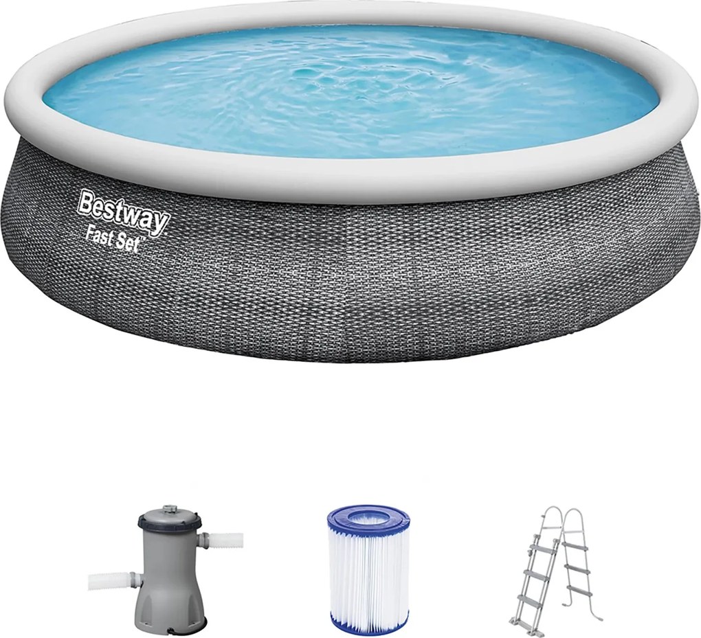 Bestway Bazén Fast Set vč. čerpadla kartuše schůdků ratan pr. 457 x 107 cm