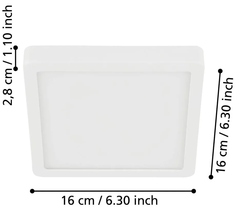 Bílé LED stropní svítidlo 16x16 cm FUEVA 5 – EGLO