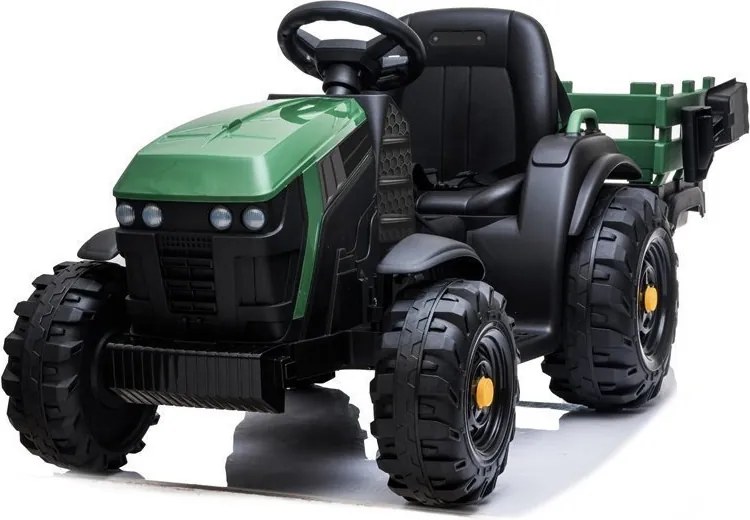 LEAN CARS Akumulátorový traktor s přívěsem BDM0925, zelený, vojenský