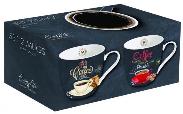 Easy Life Cups & Mugs Coffee Mania Porcelánové hrnnky na kávu It´s Coffee Time 2 ks