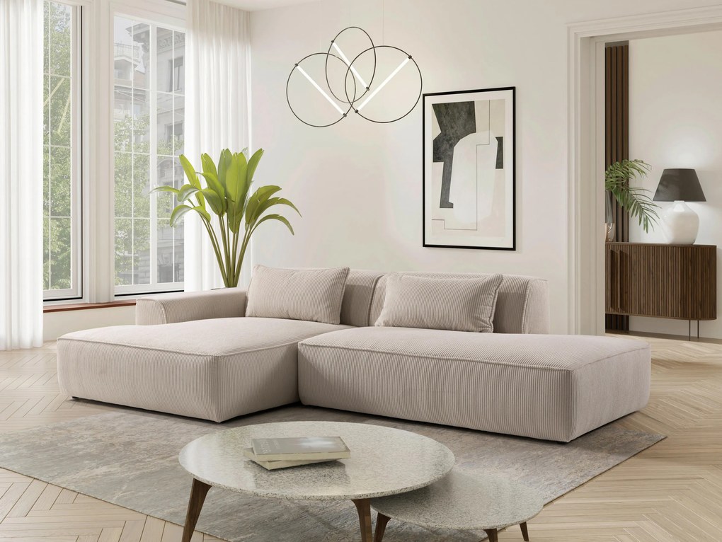 XXXLutz ROHOVÁ SEDAČKA, plast, textil, kompozitní dřevo, béžová MID.YOU - Sedací soupravy - 000694009607