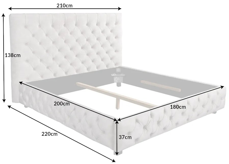 Designová postel Laney 180 x 200 cm šampaňský samet