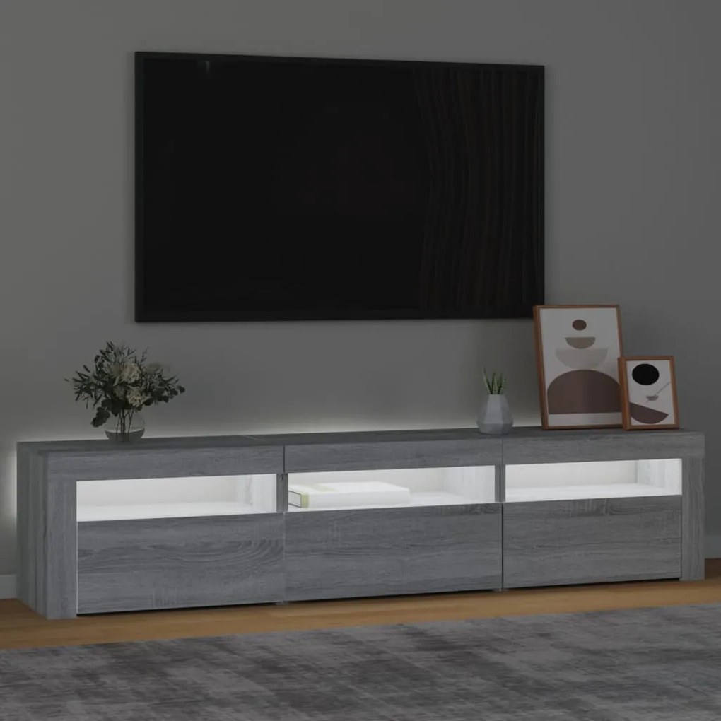 TV skříňka s LED osvětlením šedá sonoma 180x35x40 cm 3152760