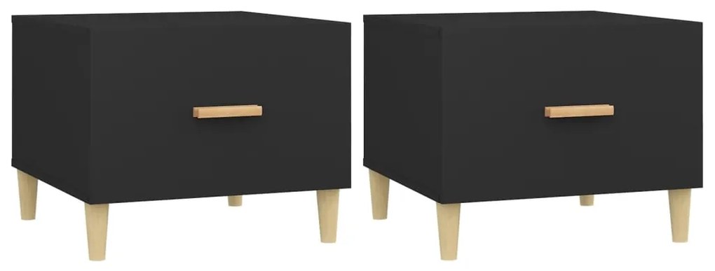 812711 vidaXL Konferenční stolky 2 ks černé 50 x 50 x 40 cm kompozitní dřevo