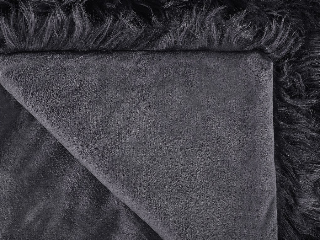 Přehoz na postel 200 x 220 cm černý DELICE Beliani