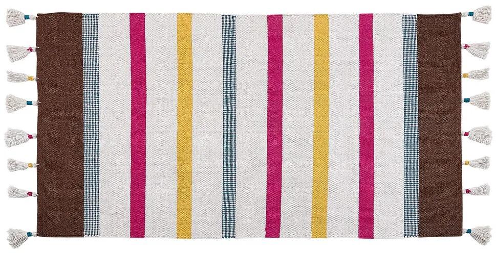 Bavlněný koberec 80 x 150 cm barevný HISARLI Beliani