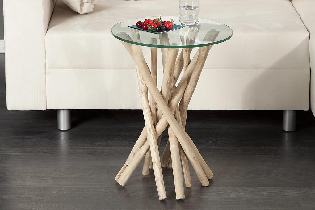Odkládací stolek Crosswood, 35 cm, přírodní