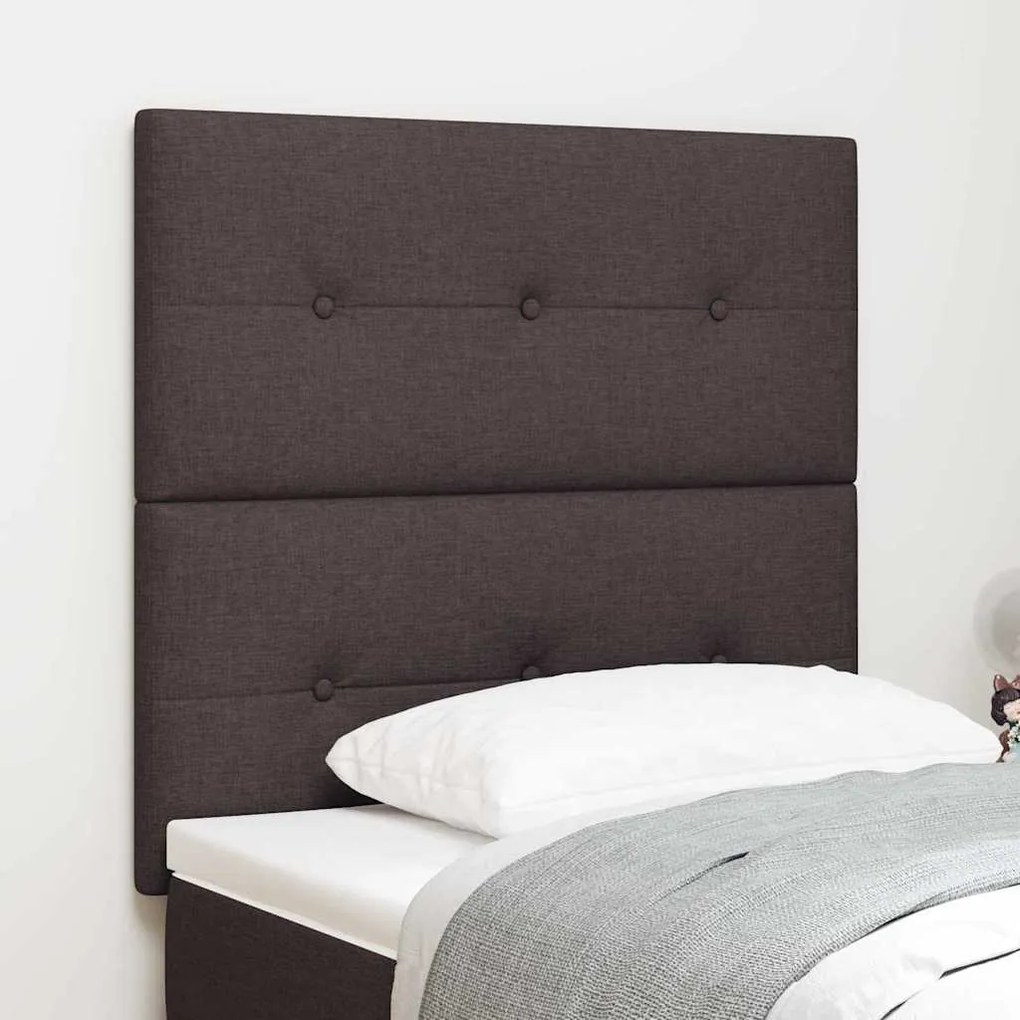 Výškově nastavitelné čelo postele Tmavě hnědá 100 cm textil 3337811