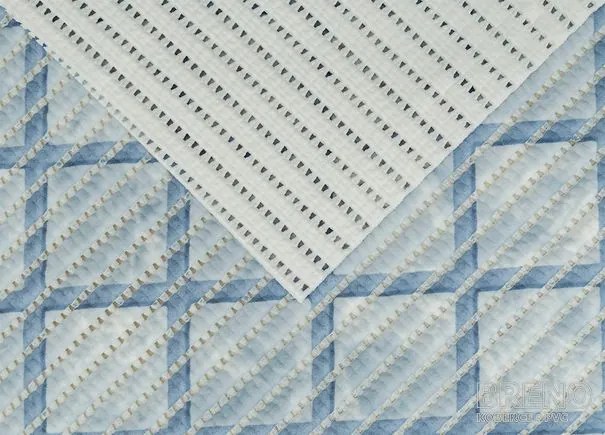 Breno Koupelnová pěnová předložka SOFTY-TEX 79835 modré dlaždice, šíře 65 cm, Modrá