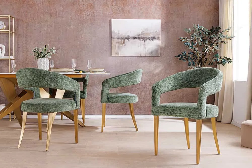 Designová jídelní židle Fionnula zelená