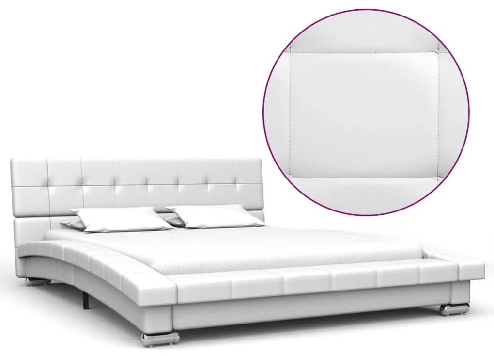 280623 vidaXL Rám postele bílý umělá kůže 200 x 120 cm
