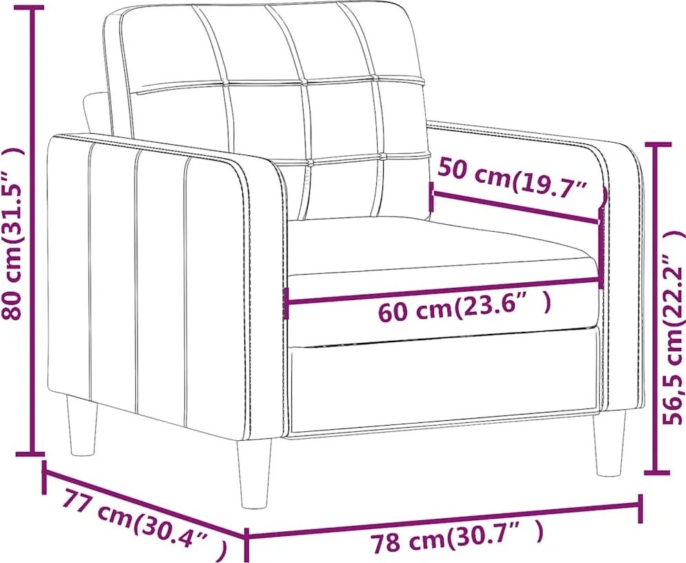 vidaXL Křeslo 60 cm umělá kůže [359108] Barva: cappuccino