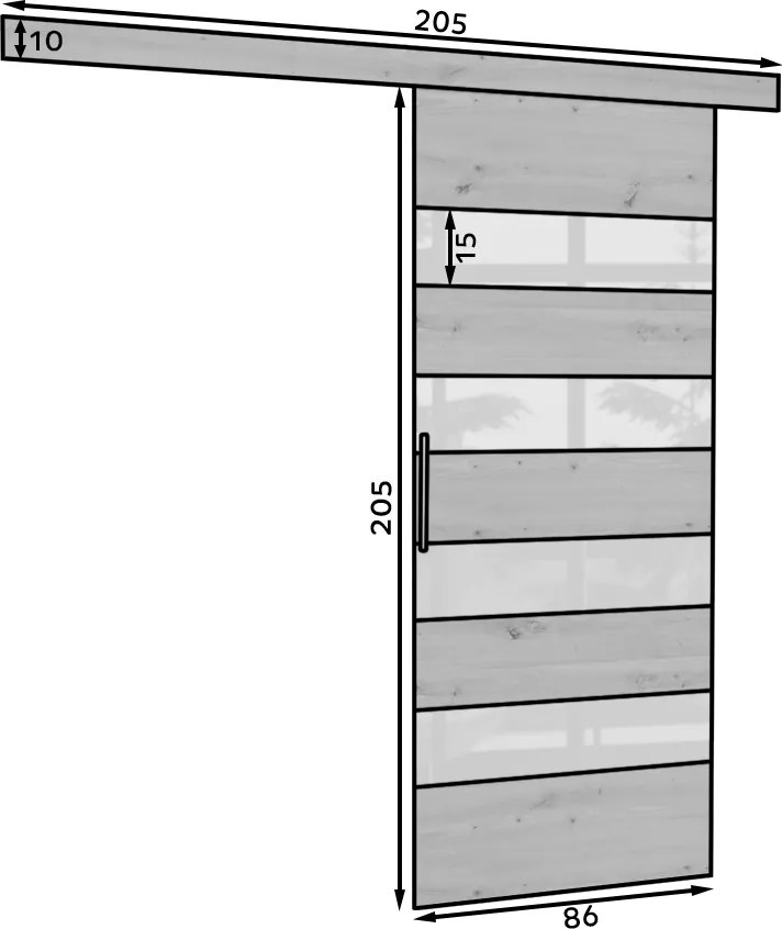 ADRK Furniture Posuvné nástěnné dveře MILOU 86