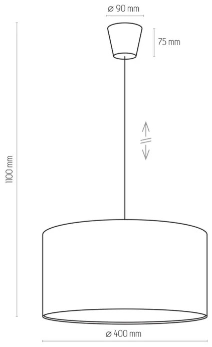 TK LIGHTING Lustr - RONDO 3232, Ø 40 cm, 230V/15W/1xE27, nebeská/bílá