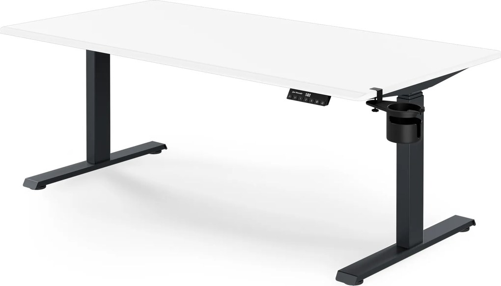 Elektrický stůl s nastavením výšky ergonomický antracitově-bílý, 1600x800 mm: ARIA