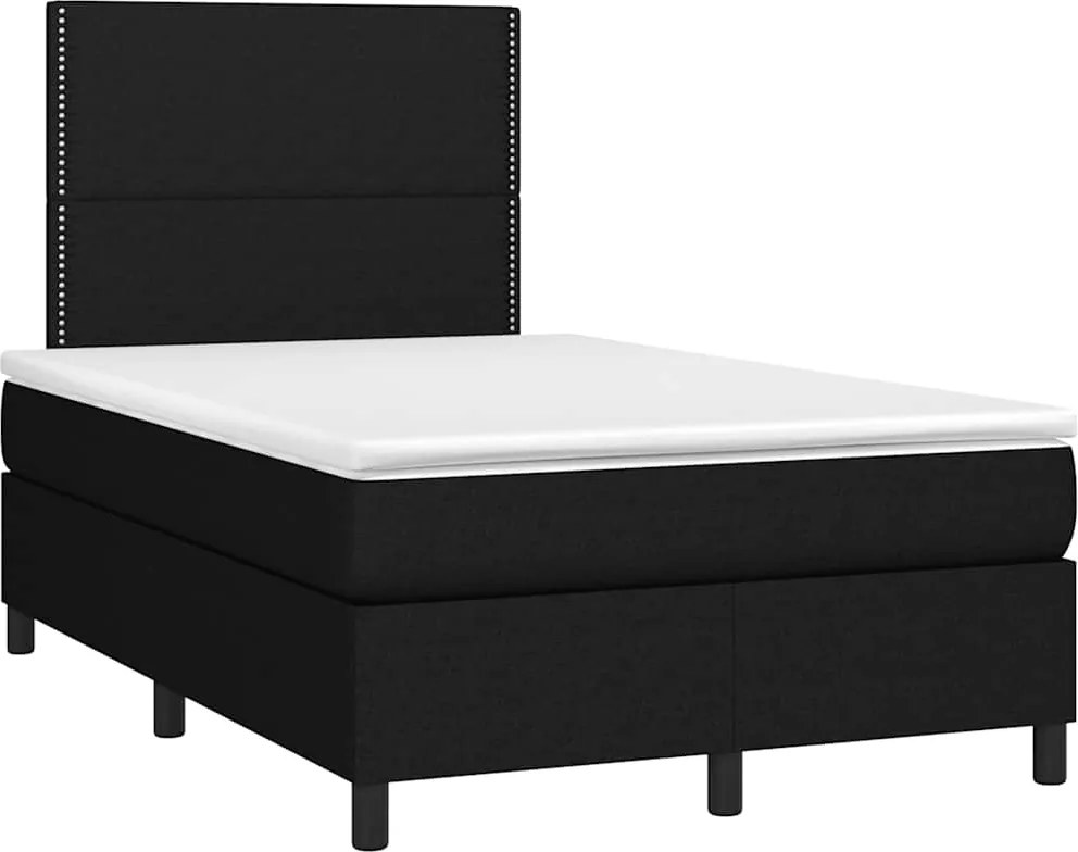 Box spring postel s matrací a LED černá 120x190 cm textil 3270192