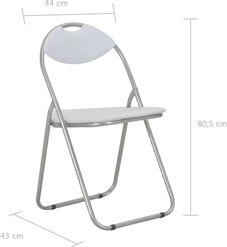 Skládací židle 2 ks, bílá umělá kůže 284408