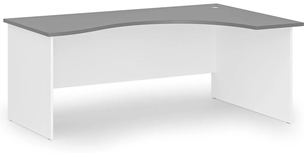 Ergonomický kancelářský psací stůl PRIMO WHITE, 180x120 cm, pravý, bílá/grafit