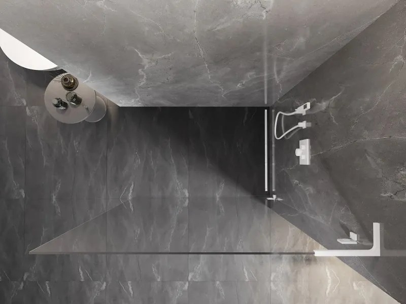 Mexen Lunar L, sprchová stěna pravá 50 x 200 cm, 8mm čiré sklo, bílý profil, 830L-050-000-20-00-P