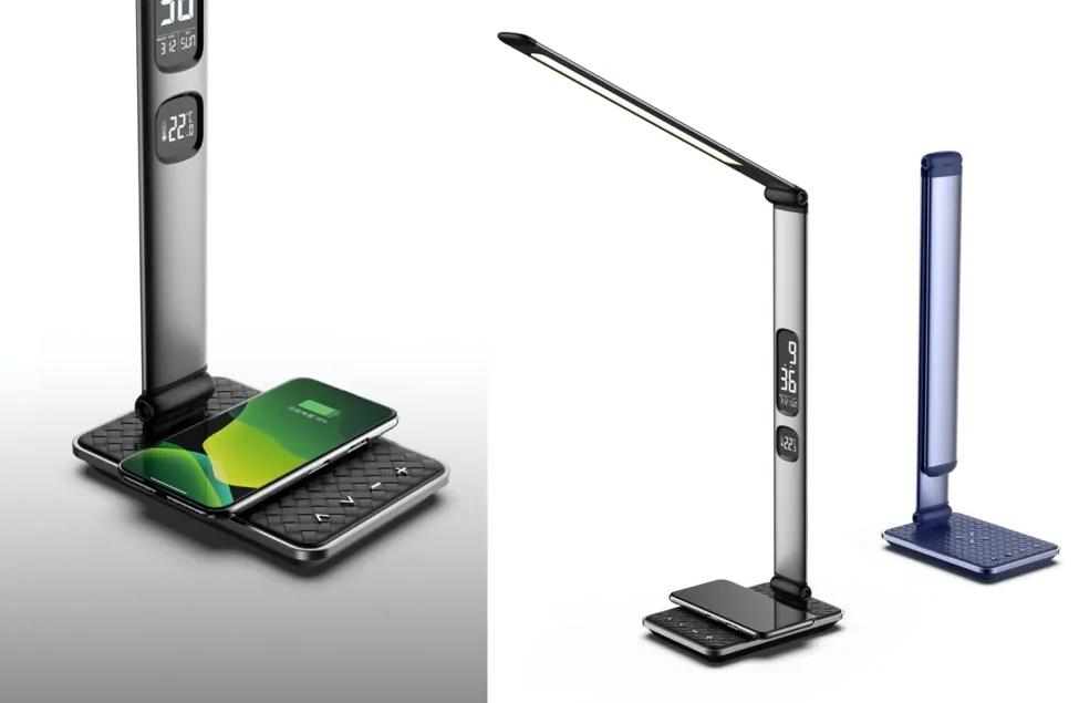 LED stolní lampička Immax Heron 2 s bezdrátovým nabíjením Qi a USB