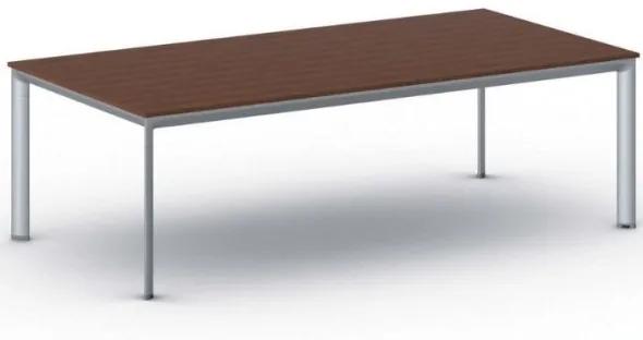 Kancelářský stůl PRIMO INVITATION, šedostříbrná podnož 2400 x 1200 mm, třešeň