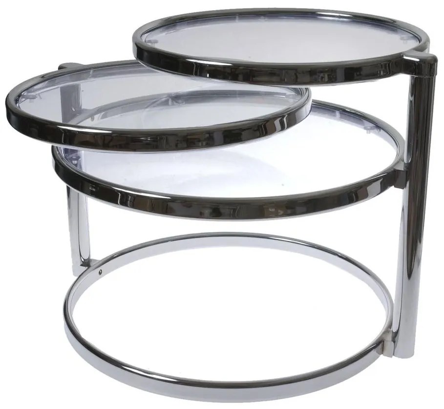 OnaDnes -20% Time for home Stříbrný kovový odkládací otočný stolek Bout 43x58 cm