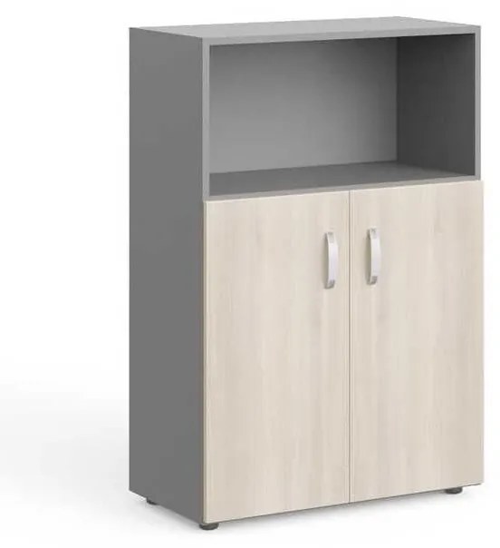 Střední skříň Manager 79,8 x 42,2 x 119,5 cm, akát světlý / šedá