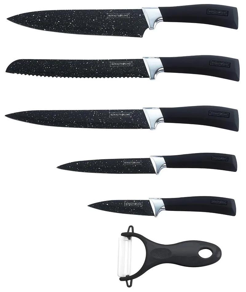 5dílná sada nožů s mramorovým povrchem Royalty Line RL-ML5B + škrabka