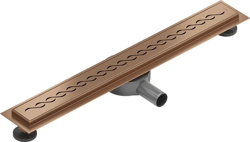 Mexen Flat 360°, lineární podlahový žlab 60 cm, měděná matná, 1C23060-40