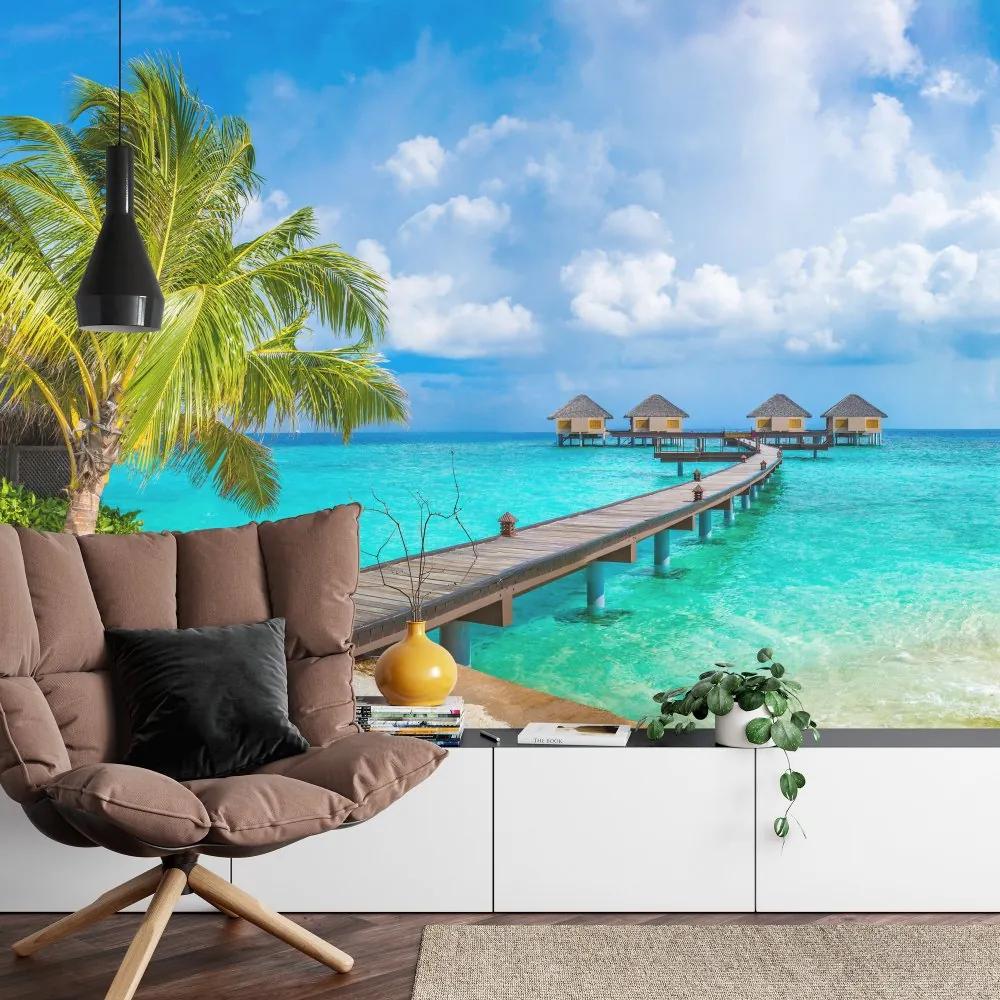 Fototapeta Tropické Prázdninové Domy Na Maledivách Hladký vinyl 135x90