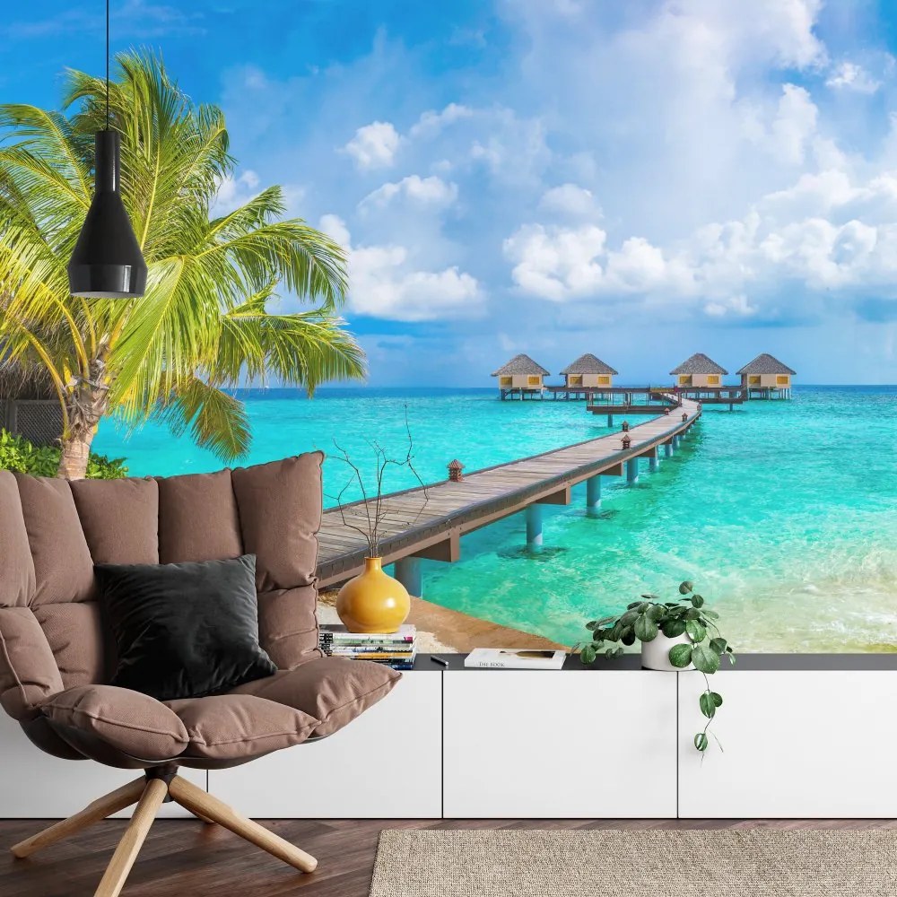 Fototapeta Tropické Prázdninové Domy Na Maledivách Hladký vinyl 520x318