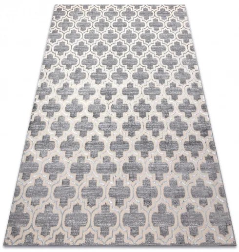 Dywany Łuszczów, Kusový koberec Core W6764 Trellis grey/cream, 80x150, šedá, chodba / předsíň