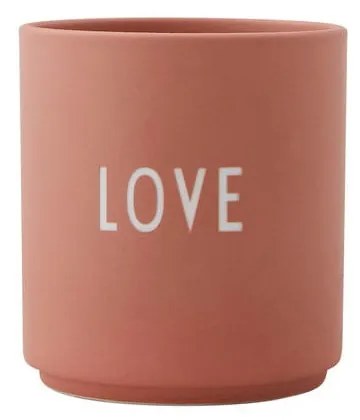 Růžovo-béžový porcelánový hrnek 300 ml Love – Design Letters