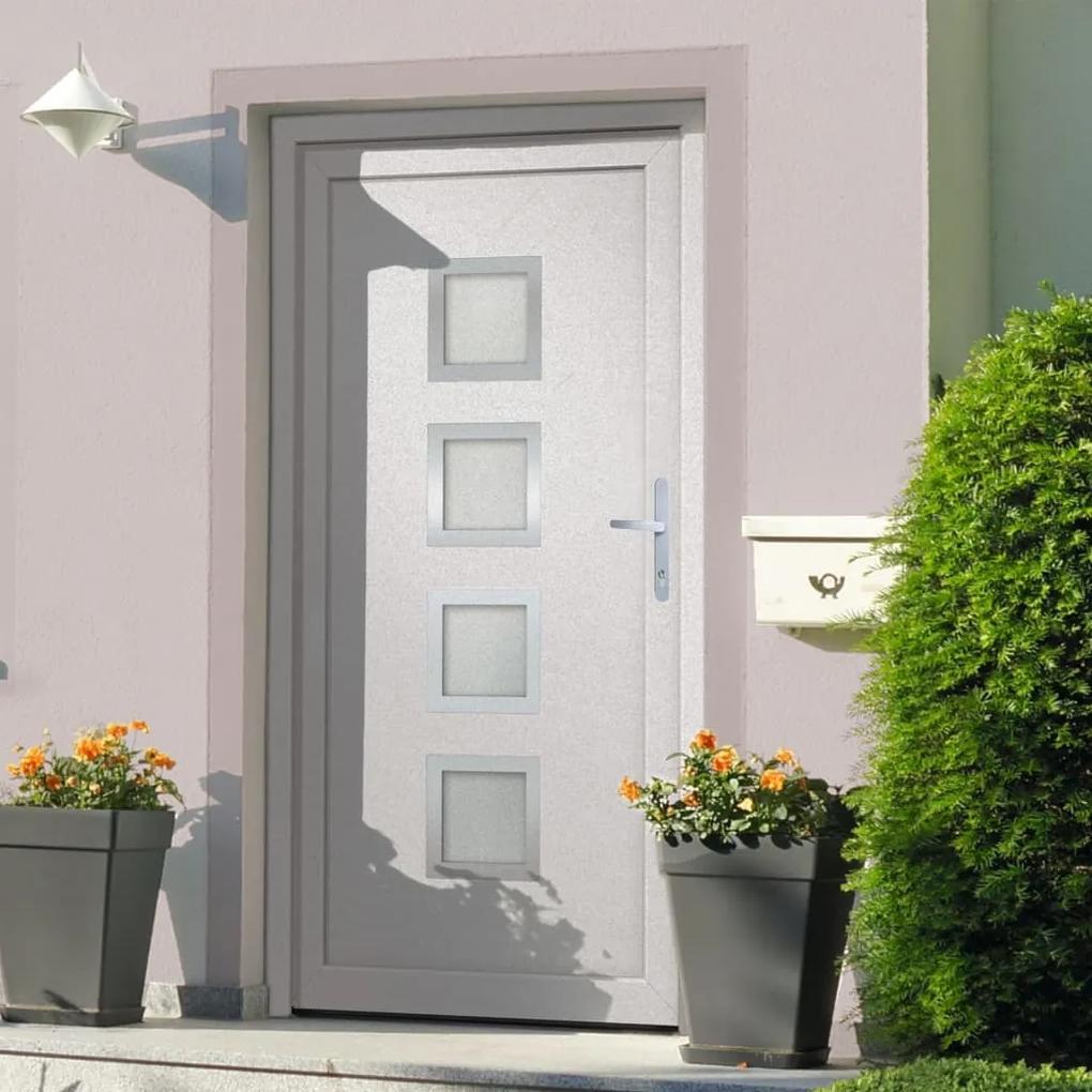 vidaXL Vchodové dveře antracitové 98 x 200 cm PVC [3187845] Barva: bílá zvenku / bílá uvnitř