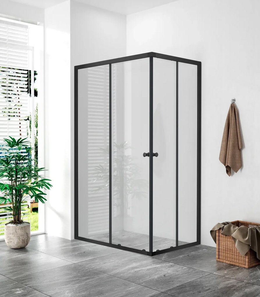 POINT BLACK 100x80 Clear Obdélníková sprchová zástěna