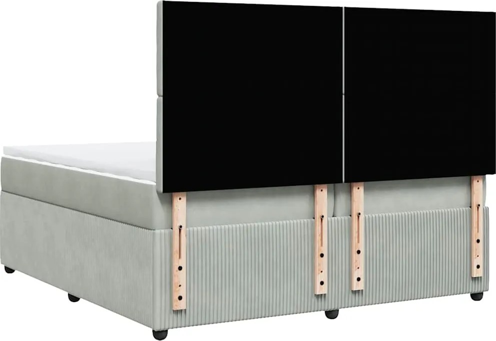 Box spring postel s matrací světle šedá 200x200 cm samet 3292442