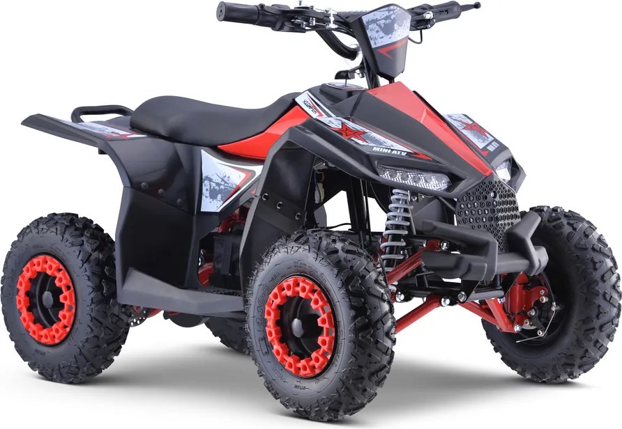 Ramiz Čtyřkolka na baterie E-STAR červená 35 km/h + motor 1000W + nafukovací kola + nastavení sedadla