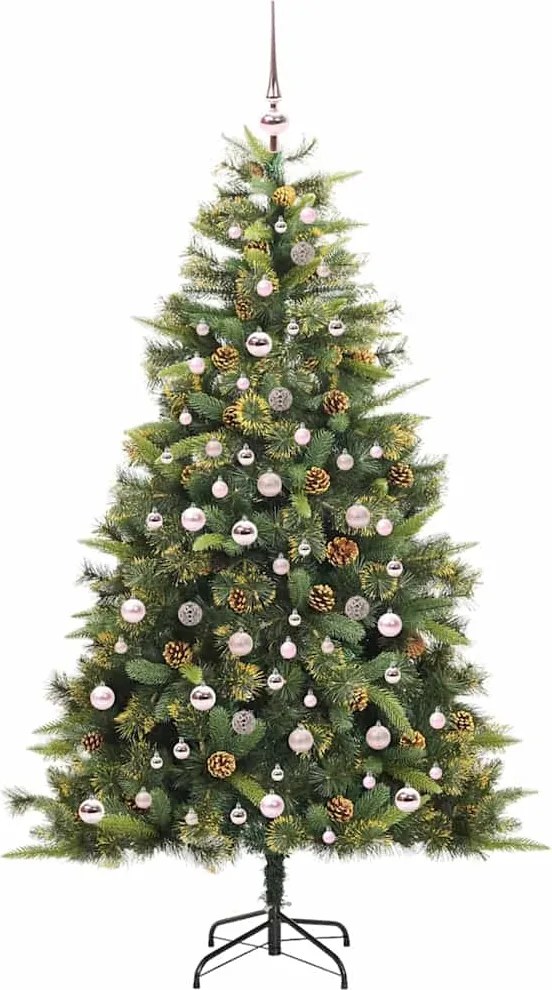 Umělý sklopný vánoční stromeček s kužely Zelená 210 cm 3395100