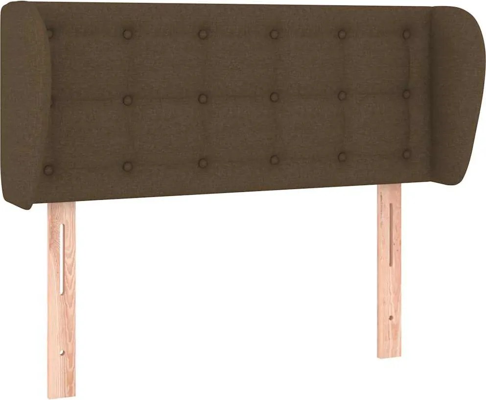 Čelo postele typu ušák tmavě hnědé 83x23x78/88 cm textil 3117555