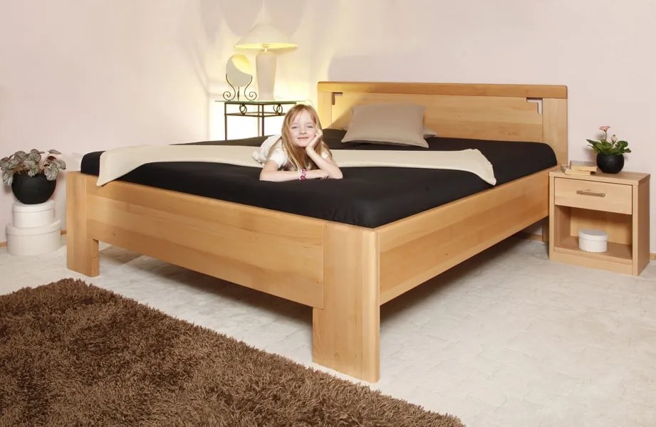Masivní postel s úložným prostorem Deluxe 2 - 120/140x200cm - 120 x 200cm